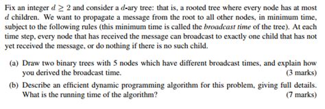 Solved Fix An Integer D And Consider A D Ary Tree That Chegg