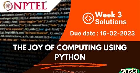 The Joy Of Computing Using Python Week 3