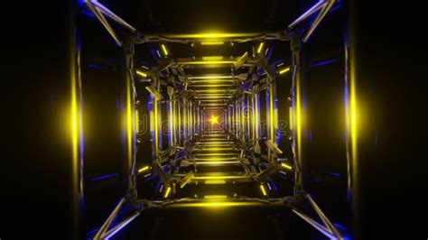 Sci Fi Flight Through Hi Tech Technology Flashing Tunnel Stock Video