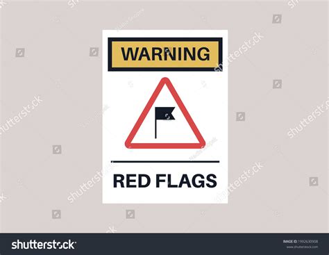 Red Flag Sign Stylised Industrial Warning Stock Vector Royalty Free
