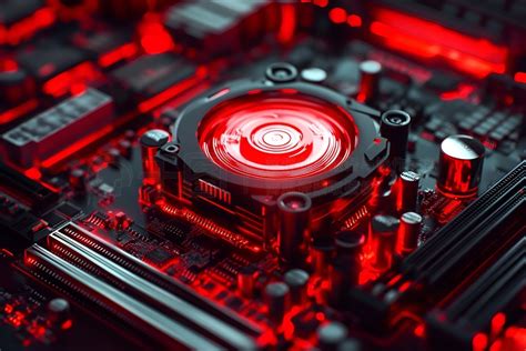 量子计算ai数字艺术 量子计算3d渲染红色黑色冷色调电脑主板散热器电子元件照片 Ai图片免费下载 Png格式 4032像素 编号72130504 千图网