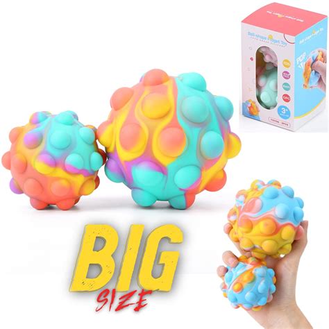 2 Pack Pop Its Ball Fidget Toy 3d Popits Fidget Toys Set Popit Balls