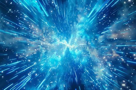 An Electric Blue Burst Of Light Illuminating The Vast Darkness Of Outer
