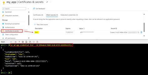Azure Cli How To Create A New Client Secret With A Specific Description Stack Overflow