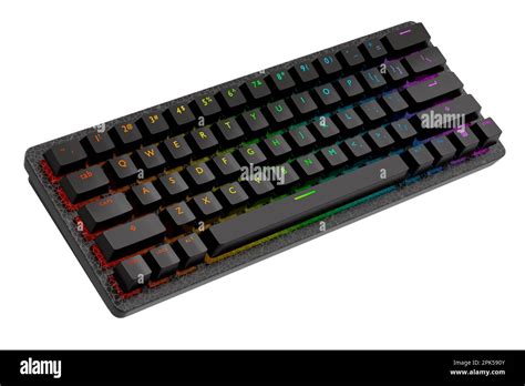 Realistic Computer Keyboard With Black Chrome Texture Isolated On White