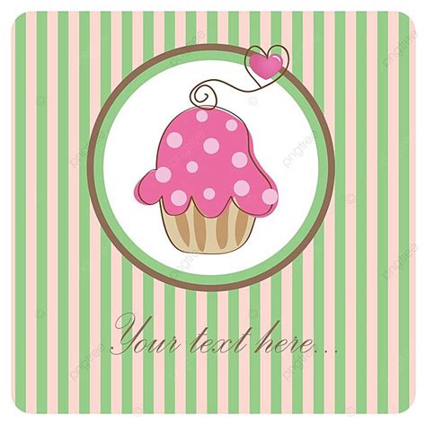 Cute Vector Background With Small Cupcake Delicious Valentine Bakery