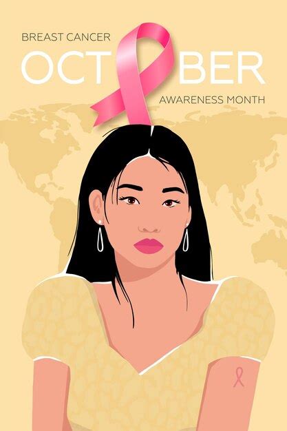 Cartel del mes mundial de concientización sobre el cáncer de mama con