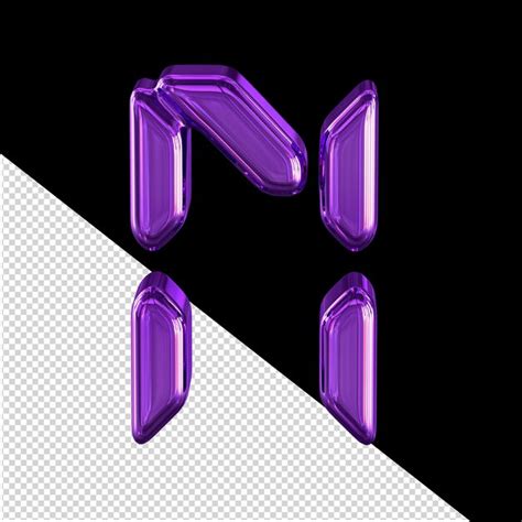 Premium Psd Digital Purple Symbol Letter N