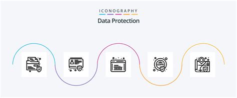 Data Protection Line 5 Icon Pack Including Security Gdpr Development