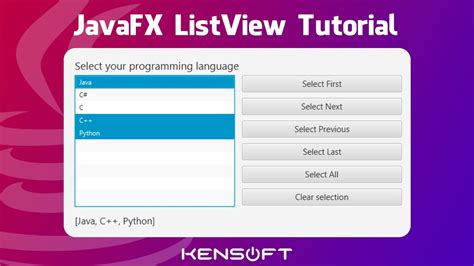 Listview In Javafx Tutorial For Beginners Youtube