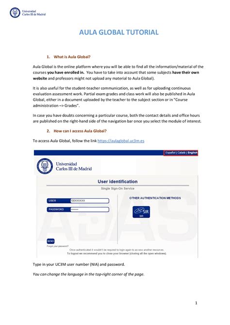 Aula Global Tutorial Lecture Notes Communication Docsity