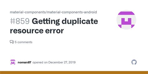 getting duplicate resource error · issue 859 · material components