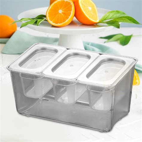 Chilled Condiment Caddy With Containers Seasoning Box For Hotel Milk Tea Shop Salad Buffet Bbq