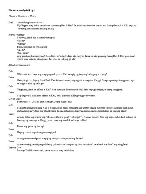 Discourse Analysis Script Pdf