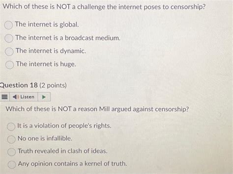 Solved Which Of These Is NOT A Challenge The Internet Poses Chegg