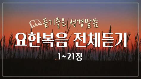 요한복음 전체듣기성경듣기듣는성경성경말씀읽어주는성경성경읽기성경낭독 Youtube