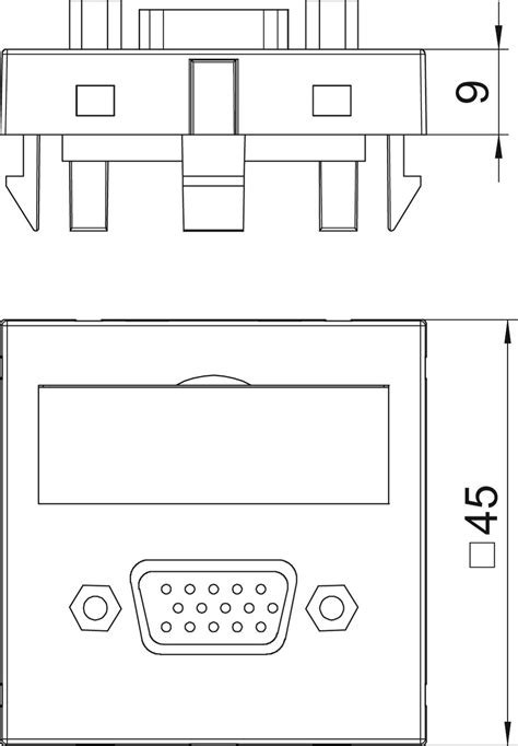 Vga Connection 1 Module Straight Outlet With Connection Cable Obo