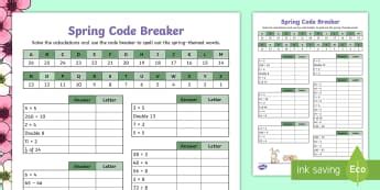 Code Breaking Puzzles And Worksheets With Answers Maths