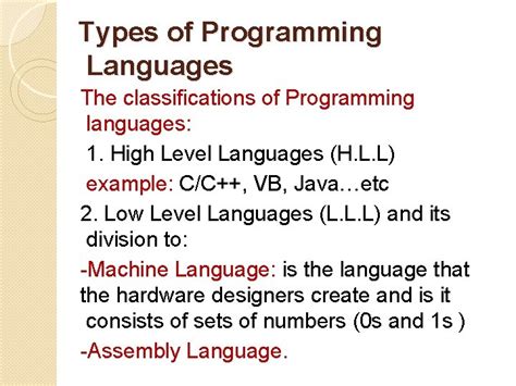 Computer Architecture Lab Lecture 4 Assembly Language Types