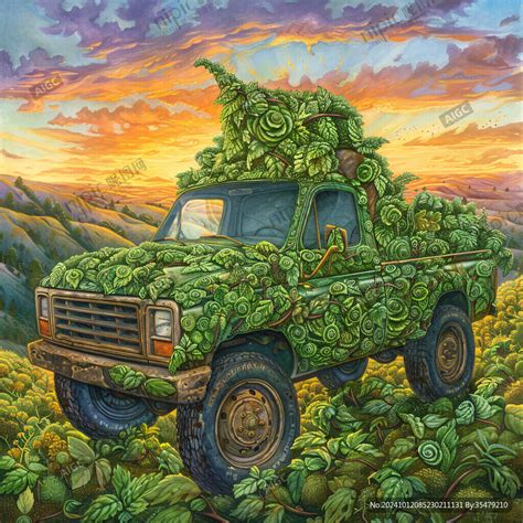 Ai创作图汽车风景画 卖西瓜大货车 汽车立体画 汽车装饰画 澳大利亚广告彩绘插画 丰收主题插画 越野车广告创意 车装饰画 车店立体画 拉土豆的车 车展立体画 4s店拍照立体画 绿色蔬菜喷绘