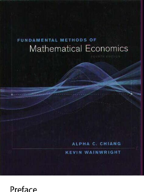 Chiang A Fundamental Methods Of Mathematical Economics 4ed Pdf