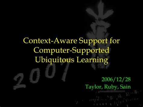 ppt context aware support for computer supported ubiquitous learning powerpoint presentation