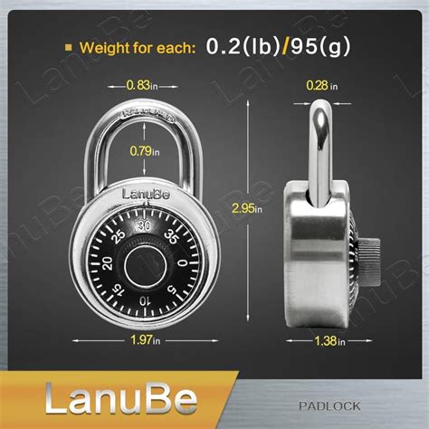Lock Standard Dial Combination Lock 2 In Wide With Different