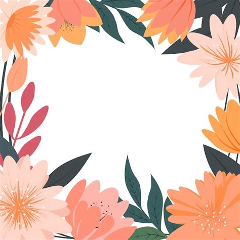 Premium Vector Vector Floral Frame Of Fantasy Flowers