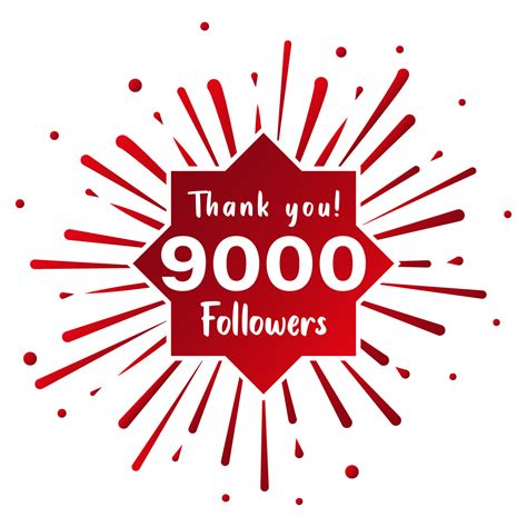 Thank You 9000 Followers Social Media Concept 9k Followers