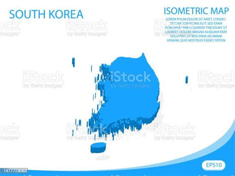 한국 블루 맵의 현대 벡터 아이소메트릭 개념 맵에 대한 요소 흰색 배경은 편집하고 사용자 정의하기 쉽습니다 10회 3차원 형태에 대한 스톡 벡터 아트 및 기타 이미지