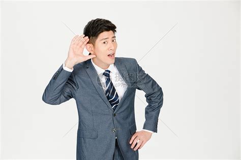 商务男性聆听高清图片下载 正版图片501364143 摄图网