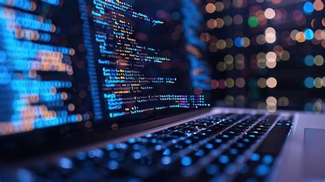 Premium Photo Web Development Code On Laptop Screen With Binary