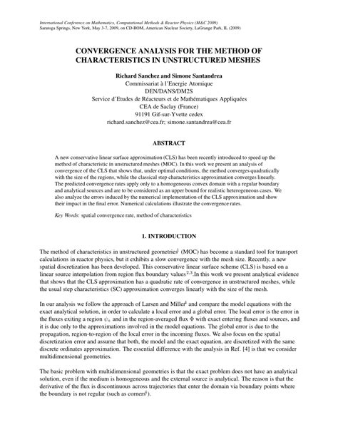 pdf convergence analysis for the method of characteristics in