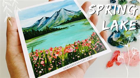 Mountain And Valleys Spring Landscape Painting Debasree Dey Art
