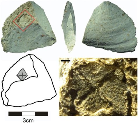 Artefact 2344 A Chert Flake With A Cross Incised Into A Sunken Download Scientific Diagram