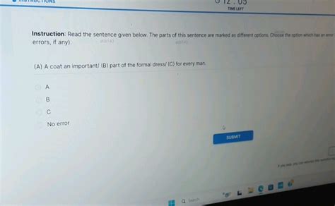TME LEFT Instruction Read The Sentence Given StudyX