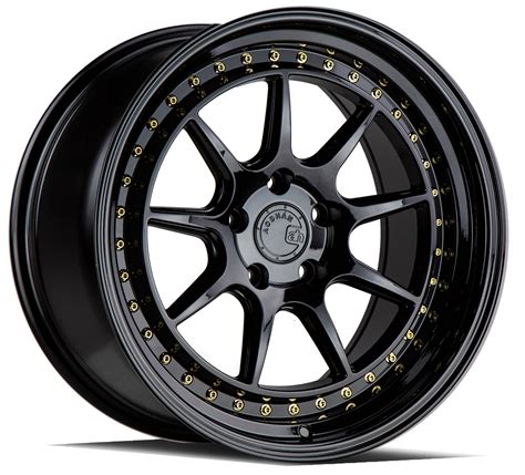 Aodhan Ds X 19x95 5x1143 Et22 Black Wheel Gold Rivets
