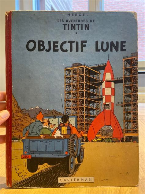 Tintin T16 Objectif Lune B8 C 1 Album First Edition 1953