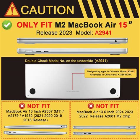 Batianda Macbook Air 15 Inch Case 2024 2023 Model A3114 M3 A2941 M2