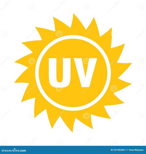 UV Radiation Icon Vector Stock Solar Ultraviolet Light Symbol For