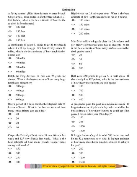 Estimation Lesson Plan For 6th 8th Grade Lesson Planet
