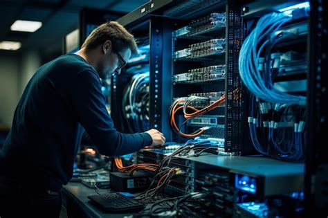 Premium Photo Datacenterservermaintenance