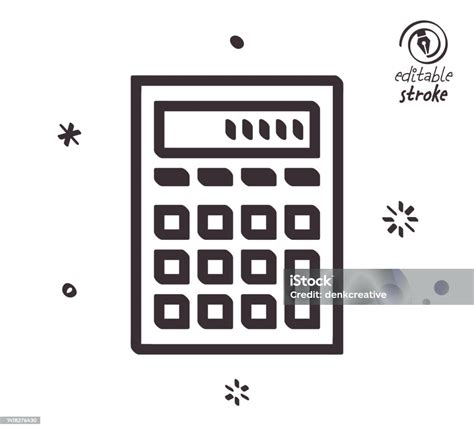 수익성 계산을위한 장난기 넘치는 라인 일러스트 레이 션 경제에 대한 스톡 벡터 아트 및 기타 이미지 경제 계산기 계산함
