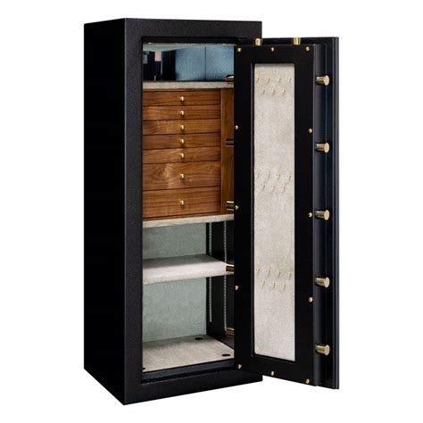 Ezekiel Large Tall Jewelry Safe In Black Drawers Casoro Safes