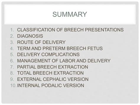 Steps In Partial And Complete Breech Delviery Ppt