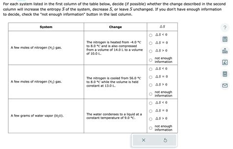 Solved For Each System Listed In The First Column Of The