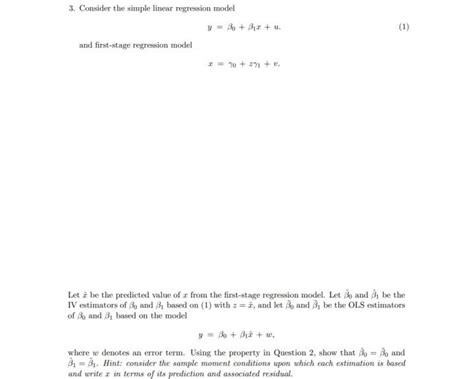 solved 3 consider the simple linear regression model