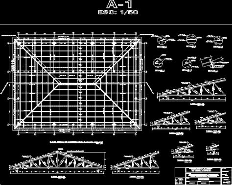 Imagen Planos De Estructura De Techo Metalico En Dwg Autocad