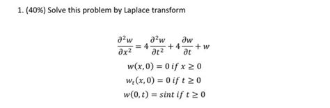 Solved Solve This Problem By Laplace Transform Chegg
