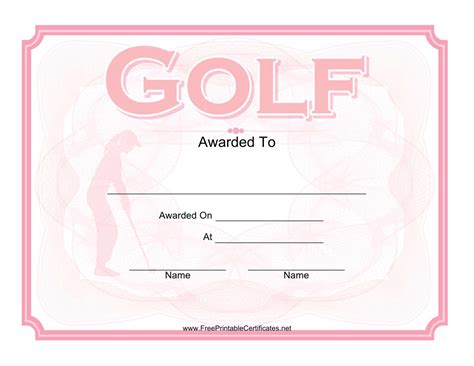 Golf Certificate Template Free Toptemplatemyid